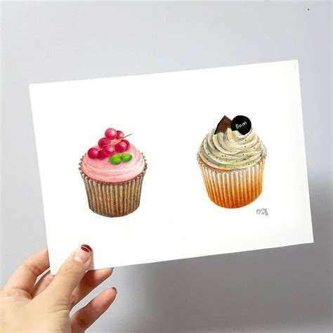 컵케이크들🎂🍰 원데이클래스 그림수업 색연필일러스트 색연필그림 색연필손그림 손그림 일러스트 앵두 초코케이크 컵케이크 오미자컵케이크 머핀