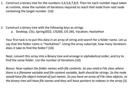 Solved Construct A Binary Tree For The Numbers Chegg Com