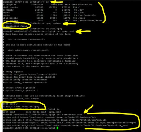 Solved Opkg Update Generates Segmentation Fault Ni Community
