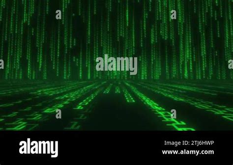 The Matrix Style Binary Code Seamless Loop Digital Binary Code Processing Wall Numbers Wall