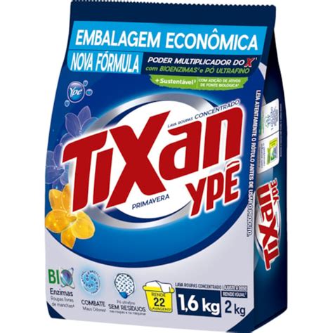 Lava Roupas Tixan Ypê Em Pó Primavera Sachê 16kg Destro