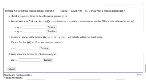 Solved Suppose F Is A Quadratic Function That Has Roots Chegg