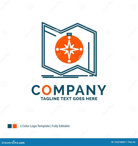 Direction Explore Map Navigate Navigation Logo Design Blue Stock Vector Illustration Of