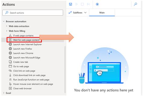 wait for web page content action power automate desktop kaizen