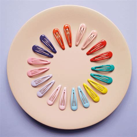 여름특가당일출고 베이직 엠보 컬러 유광 똑딱핀 10pcs 똑딱핀세트 체육대회 Y2k 포인트 컬러똑딱핀 에이블리