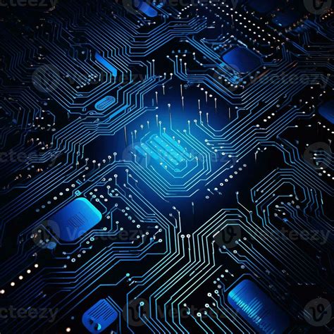 Circuit Board Background With Abstract Technology Chip Processor Central Computer Processors