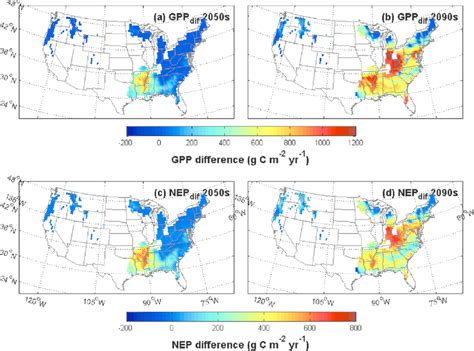 Spatial Distribution Of The Differences Between Gpp And Nep Estimated Download Scientific