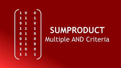 How To Use Sumproduct With Multiple And Criteria In Excel