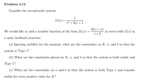 Solved Problem 4 14 Consider The Second Order System S2