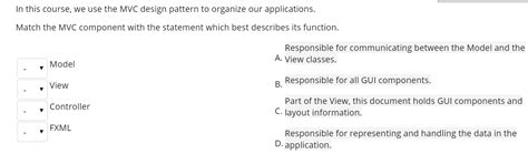 Solved In This Course We Use The Mvc Design Pattern To