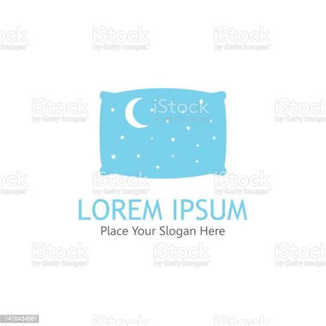 잠자는 베개 로고 템플릿입니다 비즈니스 인테리어 가구 및 수면 기호에 대 한 로고입니다 로고에 대한 스톡 벡터 아트 및 기타