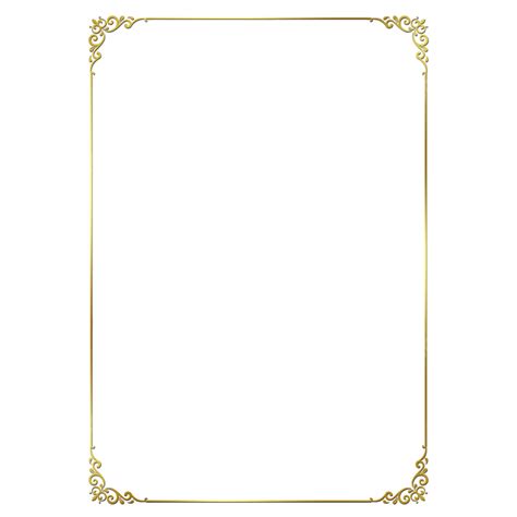 골드 테두리 A4 꽃 코너 A4 테두리 국경 프레임 Png 일러스트 및 Psd 이미지 무료 다운로드 Pngtree