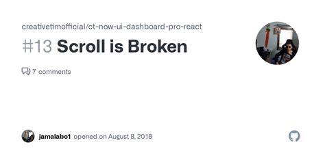Scroll Is Broken Issue Creativetimofficial Ct Now Ui Dashboard Pro React GitHub