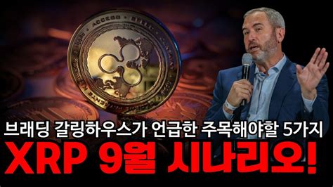 리플 브래딩 갈링하우스 Xrp 9월 시나리오 주목해야할 5가지 코인투자 매매기법 매매전략 리플 Ripple