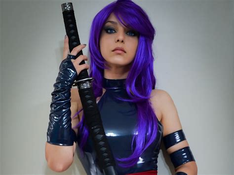 Psylocke Cosplay Hd Wallpaper Fierce Elegance In Purple By Shermie Cosplay