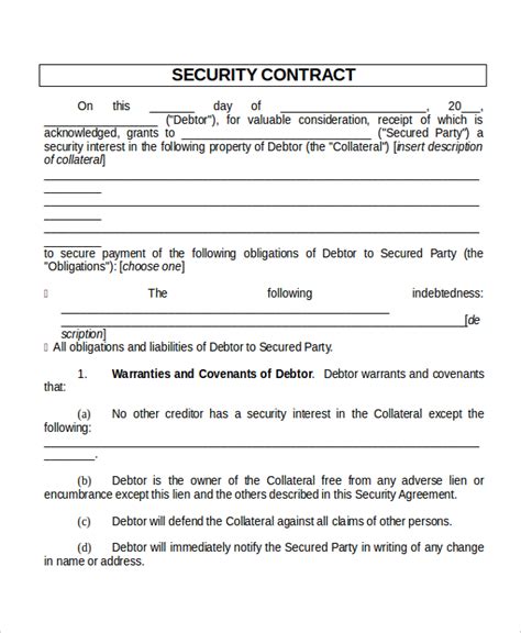 Private Security Security Contract Template