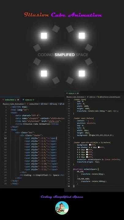 Cube Loader Animation Html Css Tutorial Miniproject Shorts Youtube