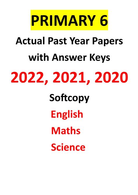 Actual Psle Past Year Papers 20 22 To 2020 Psle Math Psle English Psle Science Hobbies And Toys
