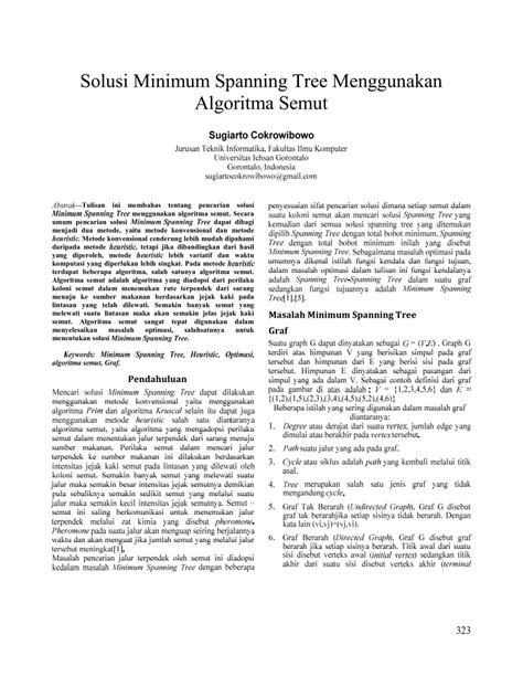 Pdf Solusi Minimum Spanning Tree Menggunakan Algoritma Semut Pdf Solusi Minimum Spanning Tree Menggunakan Algoritma Semut