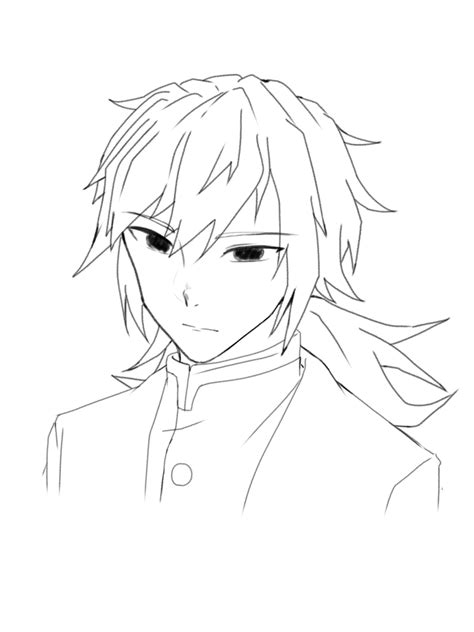 鬼滅の刃冨岡義勇塗り絵 ibisPaint