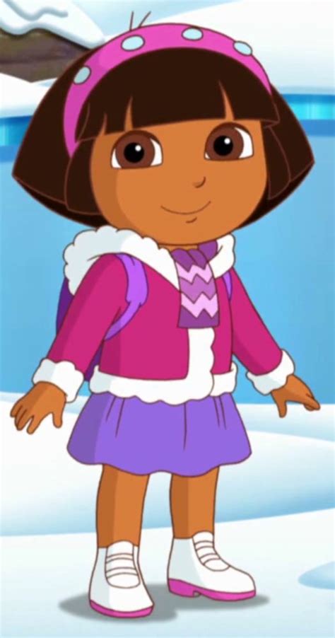 Dora The Explorer Is Standing In The Snow