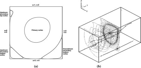 Lid Driven Square Cavity A 2d And B 3d Problem Download Scientific Diagram