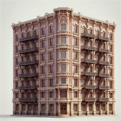 Single Building On A White Background Premium Ai Generated Image