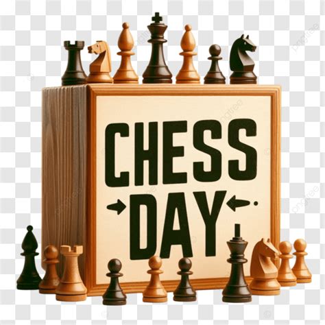 국제 체스 데이 배너 조각과 흰색의 검은 왕이 말 그림을 물리쳤습니다 투명 배경의 티셔츠를 위한 3d 현실적 스타일 창의적인 글자 디자인 배너 국제 장기의 날 말의 흑왕과