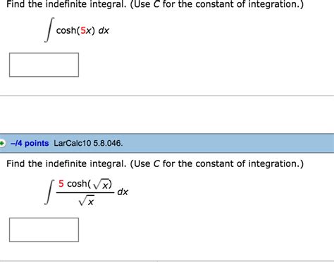 solved find the indefinite integral use c for the constant