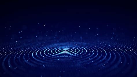Premium Photo Abstract Blue Background Of Circular Flow Of Particles Digital Cyberspace