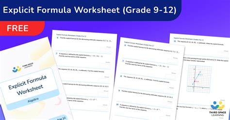 [free] Explicit Formula Worksheet