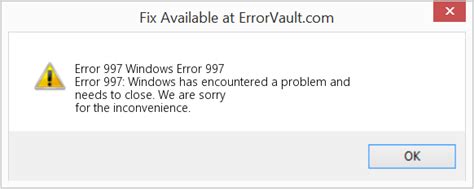 How To Fix Error 997 Windows Error 997 Error 997 Windows Has Encountered A Problem And