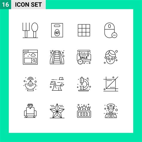 User Interface Pack Of Basic Outlines Of Search Browser Ui Remove Hardware Editable Vector