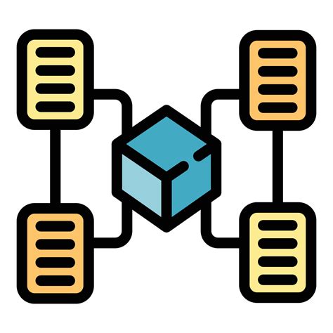 blockchain network icon color outline vector 15042011 vector art at