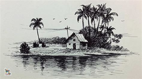 How To Draw Landscape With Pen