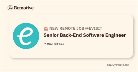 Hiring Senior Back End Software Engineer Evisit