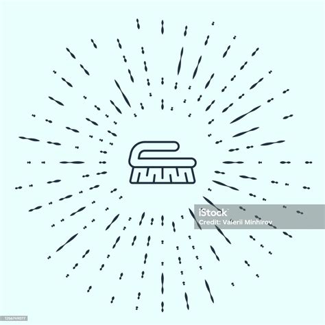 회색 배경에 격리 된 아이콘을 청소하기위한 검은 줄 브러시 청소 서비스 개념 추상 원 임의점 벡터 일러스트레이션 가능성에 대한 스톡 벡터 아트 및 기타 이미지 Istock