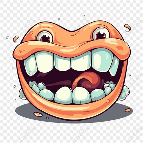 이빨이 있는 입클립 아트상표만화 Png 일러스트 무료 다운로드 Lovepik