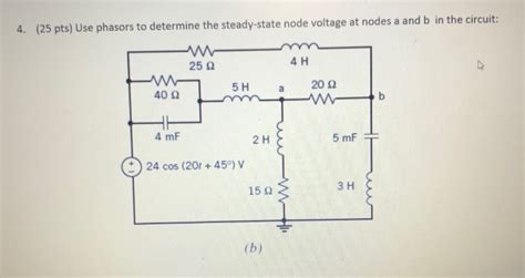 Solved Use Phasors To Determine The Steady State Node Chegg