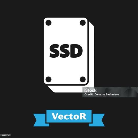 검은 색 배경에 격리 된 흰색 Ssd 카드 아이콘 솔리드 스테이트 드라이브 기호입니다 스토리지 디스크 기호입니다 벡터 일러스트레이션 0명에 대한 스톡 벡터 아트 및 기타