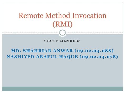 Remote Method Invocation Ppt Remote Method Invocation Ppt