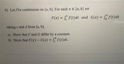 solved 4 let f be continuous on [a b] for each x∈[a b] set