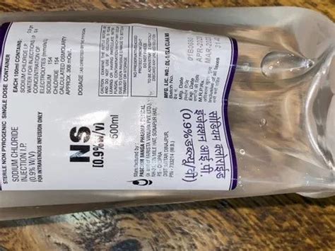 Ns Inj 0 9 Bfs And Ffs Packaging Size 500 Ml At Best Price In Siliguri Id 22401405897
