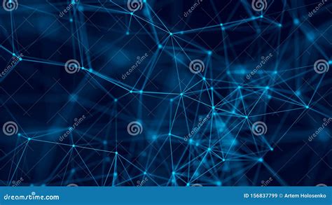 Big Data Visualization Abstract Background With Connecting Dots And Lines 3d Rendering High