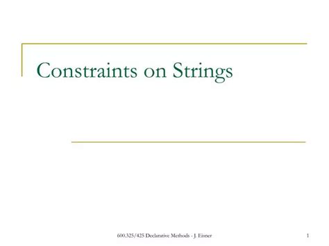Ppt Constraints On Strings Powerpoint Presentation Free Download