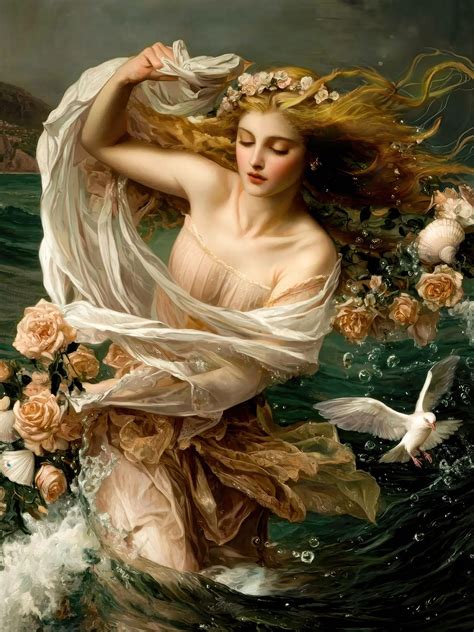 Birth Of Aphrodite Goddess Of Love Digital Art Romantic Neoclassical