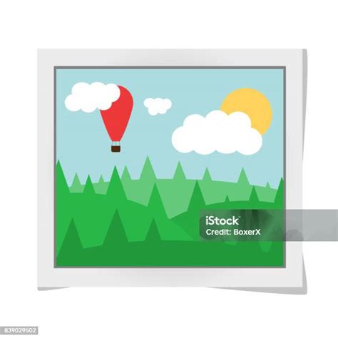 하루 자연과 만화 스타일 사진 프레임입니다 벡터 일러스트 레이 션 0명에 대한 스톡 벡터 아트 및 기타 이미지 0명 굽은 나무 Istock