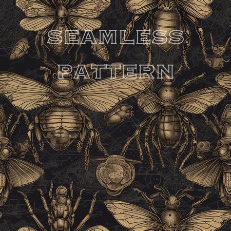 Insect Seamless Pattern Digital Download Gothic Insect Design Printable Art For Home Decor