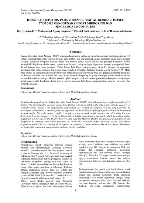 Pdf Hybrid Acquisition Pada Forensik Digital Berbasis Isoiec 27037