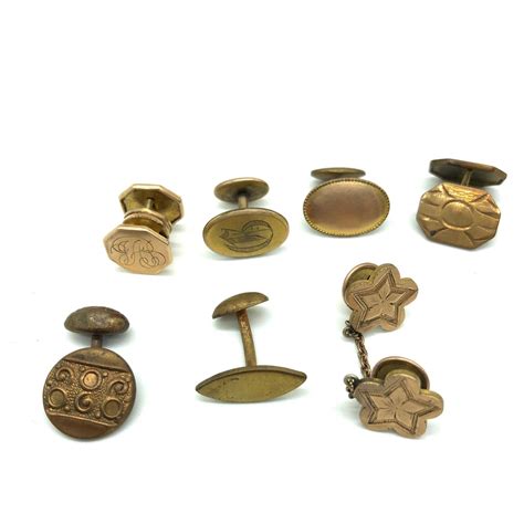 Antique Lot 7 Fancy Victorian Single Cufflinks Engraved Vintage Etsy